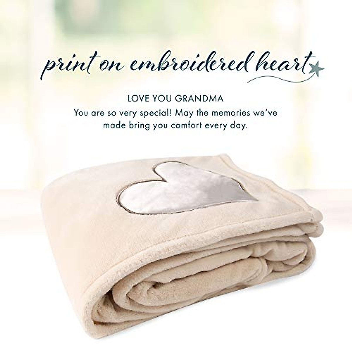 Pavilion Gift Company 19503 Comfort Blanket - Love You Grandma Thick Warm 320 GSM Royal Plush Throw Blanket