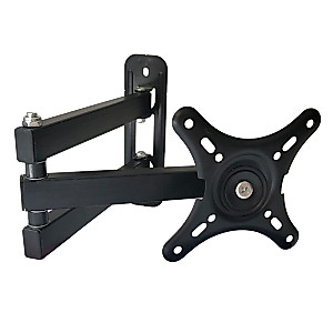 Henxlco TV Wall Mount Articulating LCD Monitor Bracket Full Motion 15 inch Extension Arm Rotation Tilt Swivel for Most 13 to 27 inch LED TV Flat Panel Screen with VESA 100x100, 75x75mm
