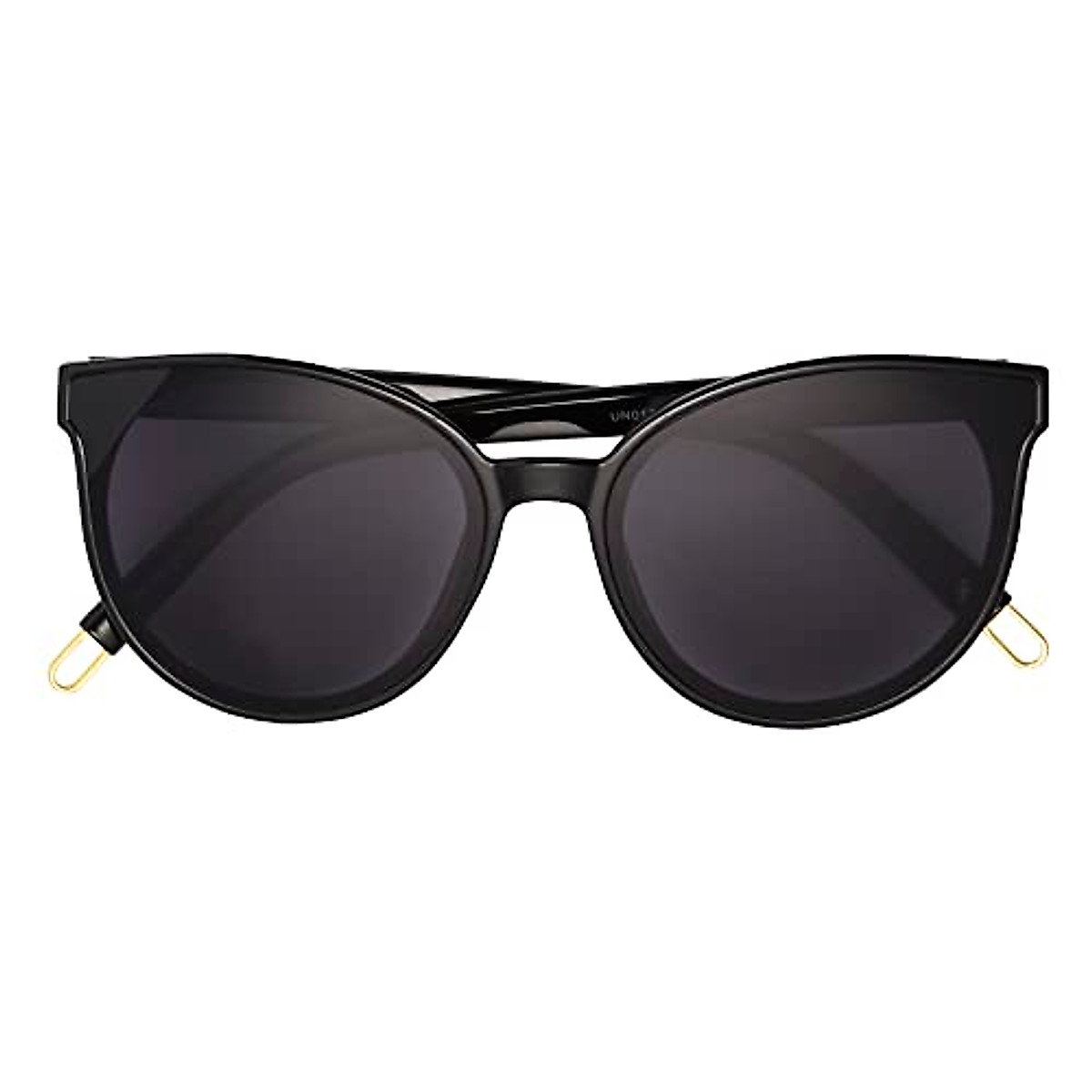 NINE WEST Women's Sima Round Sunglasses, Shiny Black, 63 mm