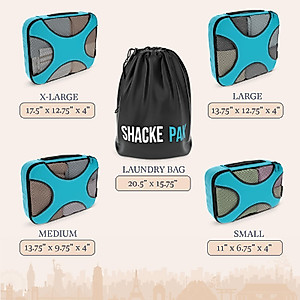 Shacke 5 Set Packing Cubes for Travel Lightweight Luggage Organizer (Aqua Teal)