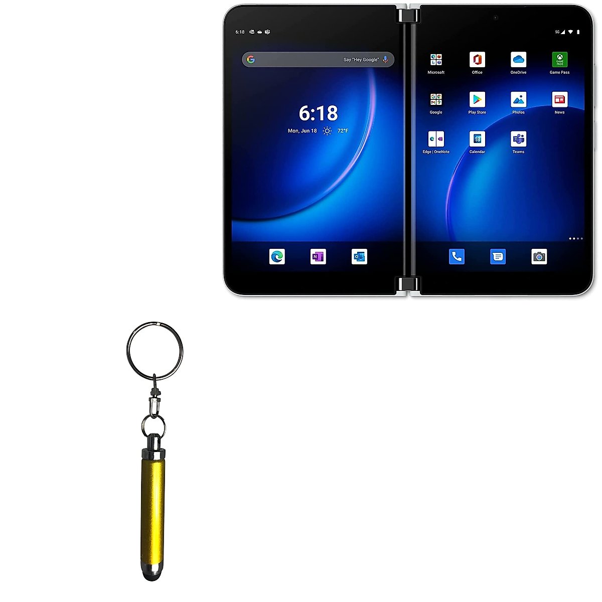 BoxWave Stylus Pen Compatible with Microsoft Surface Duo 2 5G - Bullet Capacitive Stylus, Mini Stylus Pen with Keyring Loop for Microsoft Surface Duo 2 5G - Bronze