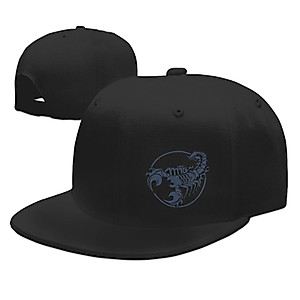 ZKLCRYTR Scorpion Baseball Cap Snapback Trucker Hat for Men Women Flat Bill Hats Black