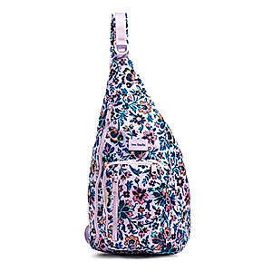 Vera Bradley Women's Recycled Lighten Up Reactive Sling Backpack, Cloud Vine Multi, One Size