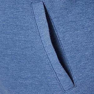 Amazon Essentials Men's Sweatshirt, Mock Neck, Fleece Zip Up, Blue Heather, Large