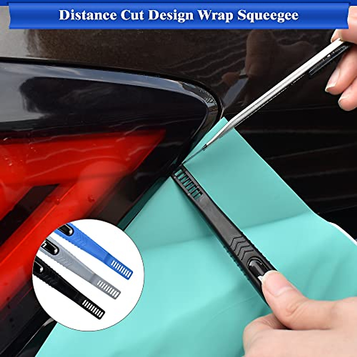 Zanch Vinyl Wrap Tools 3 in 1 Magnetic Micro Stick Squeegee Vinyl Wrap Tool Kit Corner Squeegee Curves Slot Tint Tool Car Wrap Kit for Car Wrapping,Vinyl Wraps Application,Tucking Tools,Window Tinting
