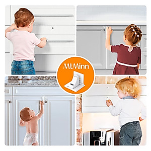Child Safety Magnetic Cabinet Locks (4 Pack + 1 Key) - Baby Proofing Cupboard Locks with Key for Toddler-Easy Installation, Invisible