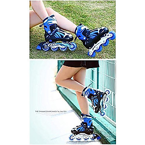 AIAIⓇ Full Flash Kids Adult Inline Skates Men and Women Adjustable Size Inline Roller Skates Upgrade Kids Roller Blade Boys and Girls pu mesh