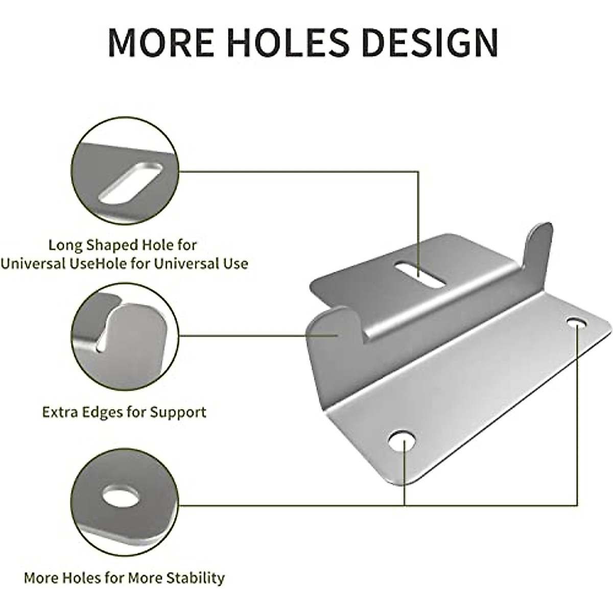HQST Solar Panel Mounting Brackets with Nuts and Bolts Set of 4 Units, Supporting for RV, Boat, Roof, Wall and Other Off Gird Installation