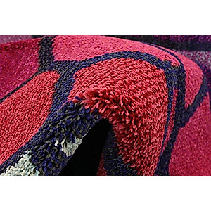 Unique Loom Estrella Collection Geometric, Abstract, Colorful, Modern, Mosaic Area Rug, 7 x 10 ft, Multi/Blue