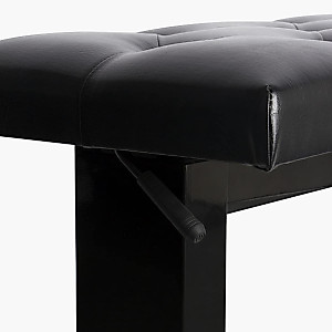 OnStage KB9503B Height Adjustable Piano Bench, Black Gloss