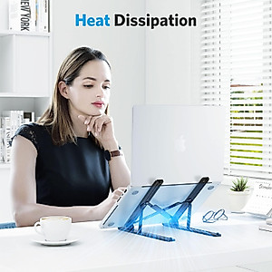 Portable Laptop Stand, OMOTON Laptop Stand for Desk Ergonomic 7-Levels Angles Adjustable Computer Stand, ABS Laptop Riser Holder Compatible with All Laptops and iPad(10-15.6")