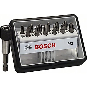 Bosch 2607002564 Extra Hard Screwdriver Bits Plus Holder, Ph/Pz, 25mm Length
