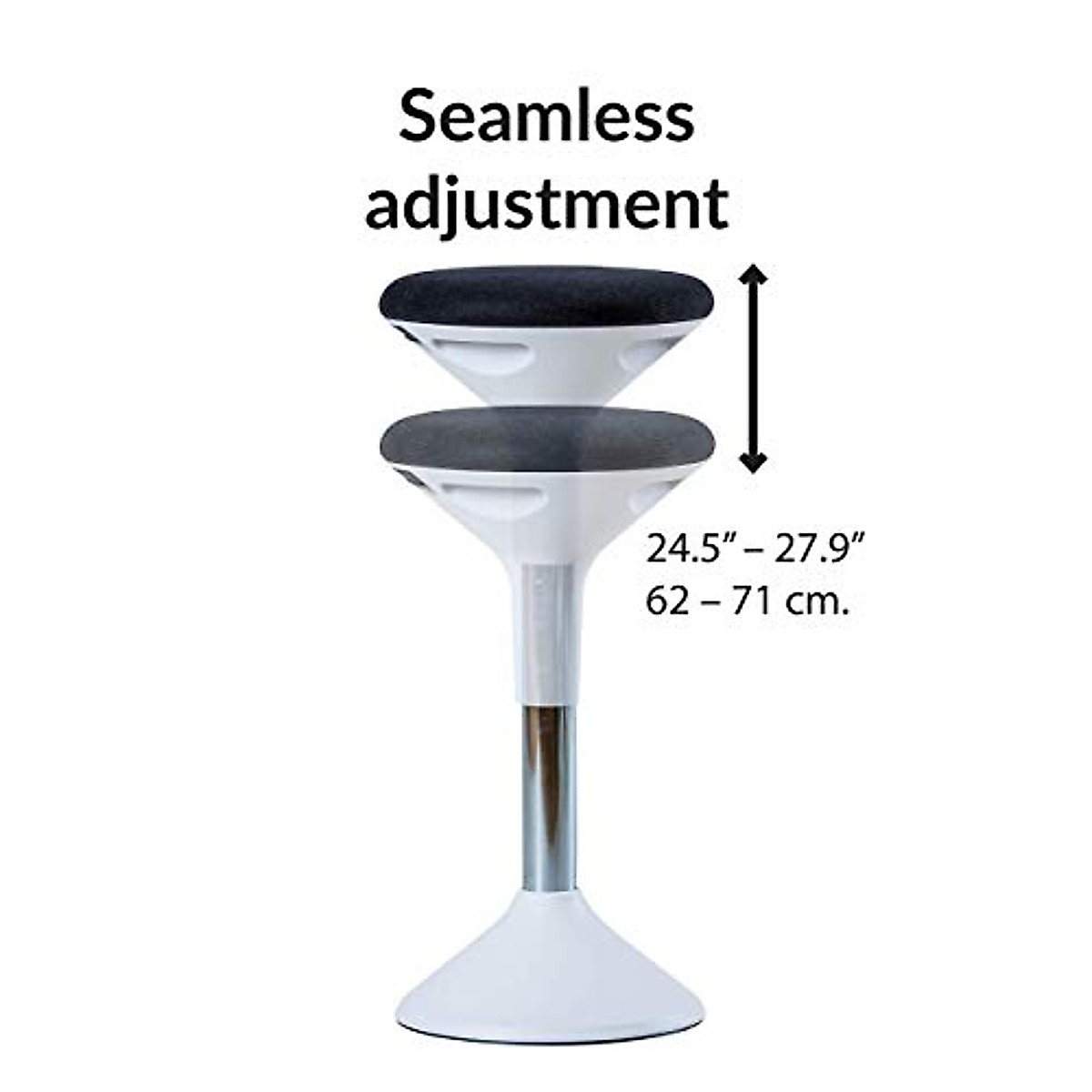 SUN-FLEX Ergonomic Height Adjustable Balance Foot Stool at Work Wobble Chair for Home Office Sit Stand Desk Stool with Natural and Active Posture (White)