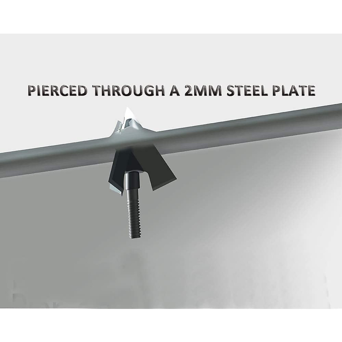 DEEPOWER 4-Pack Archery Broadhead 3 Blade 100 Grain Broadhead Solid Hunting Broadhead Fixed 3 Blade 420 Stainless Steel