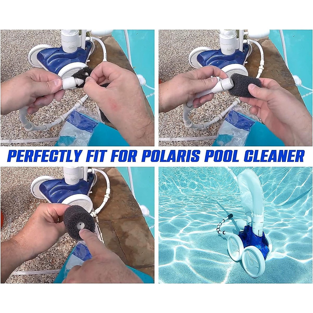 muscccm for Polaris Pool Cleaner Parts, 6 Pack Sweep Hose Tail Scrubbers Replacement for Sweep Pool Cleaner Fits Polaris 180 280 360 380 480 3900
