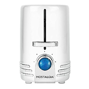 Nostalgia HDT900WHT Pop-Up 2 Hot Dog and Bun Toaster With Mini Tongs, Works with Chicken, Turkey, Veggie Links, Sausages and Brats, White