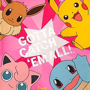 Pokemon Pajamas | Pikachu Pajamas For Girls | Eevee Girls Pajamas | Girls Pajama Set | Short Sleeve Girls' Sleepwear | 7 Multicolored