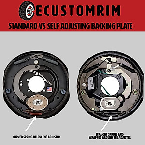 eCustomhitch Four 12"x2" Electric Brake Trailer Self Adjusting Backing Plates 2 Left 2 Right