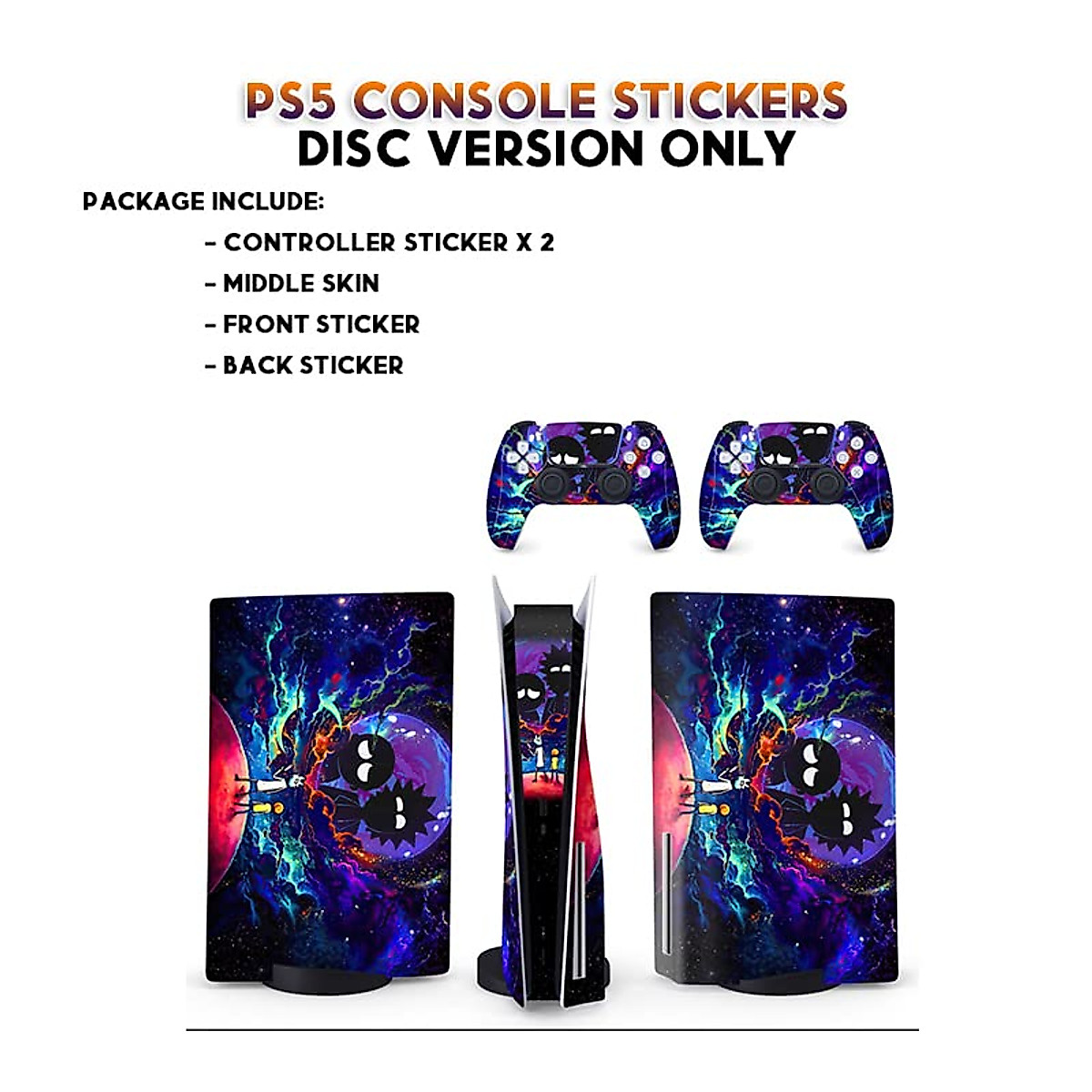 PS5 Skins Console and Controller Stickers Set Vinyl Skin Protective Cover for Playstation 5 Wrap Disc Edition (Dark Scientist)