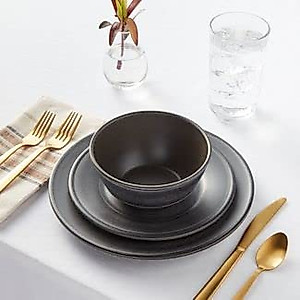 12pc Dishwasher-Safe Melamine Lancashire Dinnerware Set - Threshold (Gray)