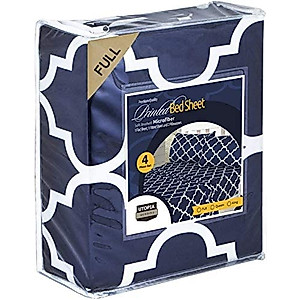 Utopia Bedding Bed Linen Set, Soft Microfiber 4 Pieces Bed Sheets with 15" Deep Pocket - Easy Care Brushed Microfiber (Full, Navy)