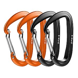 B-Mardi Carabiner Clips Heavy Duty 12kN (2697 lbs)-Lightweight Locking Carabiners for Camping, Hiking, Hammock, Dog Leash Harness, Outdoor and Gym etc, Keychains& Utility ﻿
