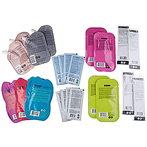 Freeman Beauty Everyday and Neon Vibes Facial Mask Variey Pack with Silicone Brush Applicators, Blue, Lavender, 17 Count