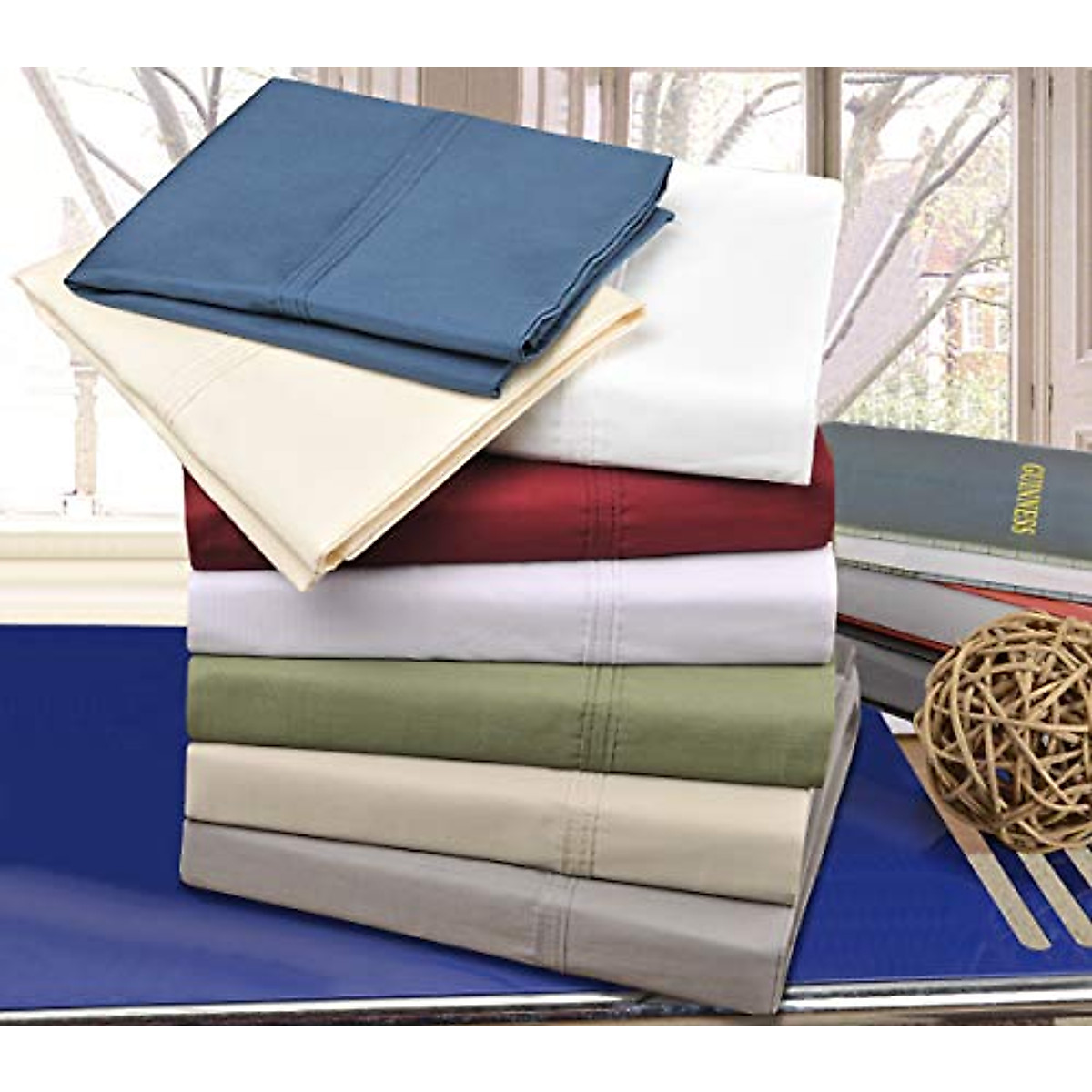 Superior Cotton Percale Deep Pocket, California, Blush, 4-Pieces Set, Cal King Sheets