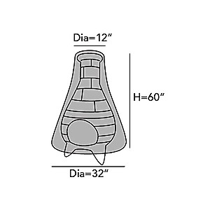 Covermates Chiminea Cover - Light Weight Material, Weather Resistant, Elastic Hem, Grill and Heating-Black