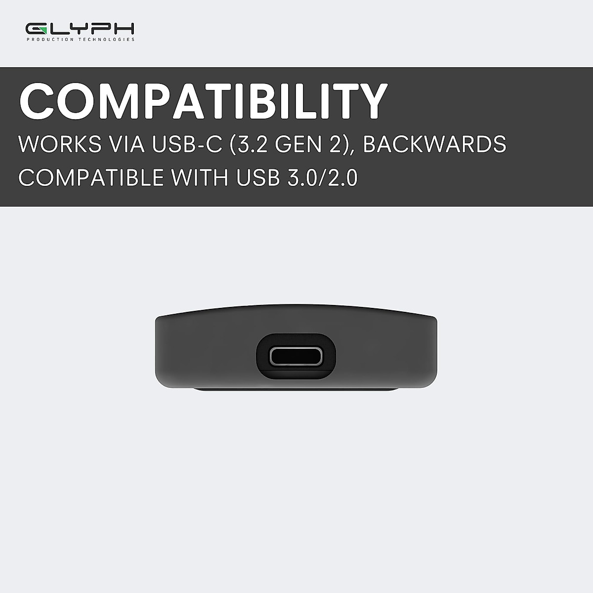 Glyph Production Technologies Atom Portable SSD (2TB, Black)