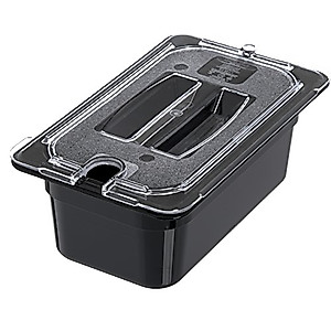 CFS 3068103 StorPlus Fourth Size Food Pan, Polycarbonate, 4" Deep, Black, Model Number: 3068103-E