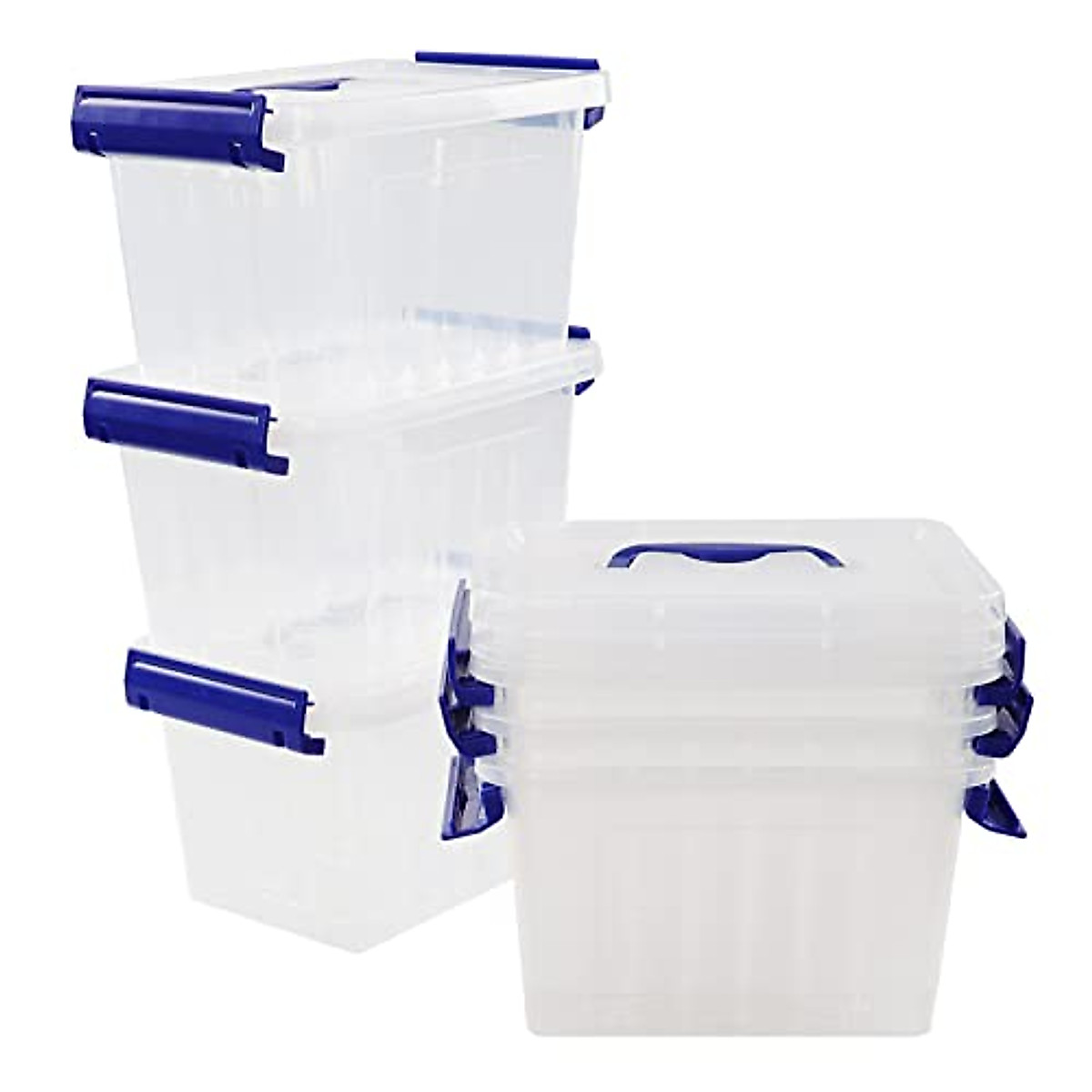 DynkoNA 6-Pack 3 L Small Plastic Storage Box with Lid, Clear Storage Bins