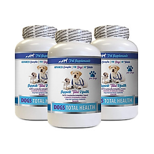 PET SUPPLEMENTS Dog Skin Treatment - Dog Total Health Complex - Eye Teeth Hair Joint Support - Advanced - Vitamin e for Dogs Skin - 3 Bottles (180 Tablets)
