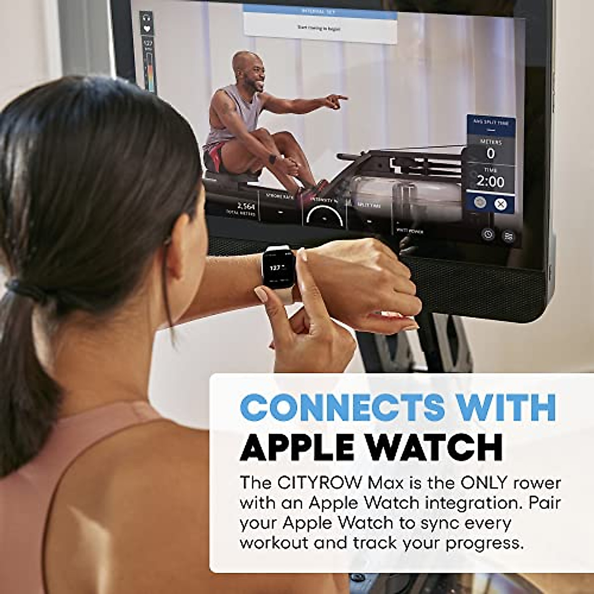 CITYROW Max Rower - Portable Rowing Machine for Home - Gym Quality Exercise Equipment - Low Impact, High Intensity Row Machine for All Fitness Levels - Large HD Touchscreen with Bluetooth Connectivity