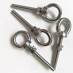 HYXXYY Stainless Steel Eye Bolt, 5pack M6 Shoulder Eye Bolts 1/4" X 2"with Nuts and Washer Thread Lifting Ring Eyebolt