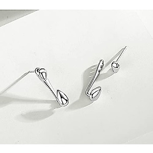 SLUYNZ 925 Sterling Silver Jacket Earrings Studs for Women Teens Droplet Front Back Earrings (A-Silver)