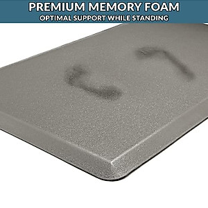 ZVV Kitchen Mats Cushioned Anti-Fatigue Floor Mat Waterproof [2 PCS] Kitchen Mats and Rugs Heavy Duty PVC Ergonomic Comfort Standing Foam Mat for Kitchen, Floor Home, Office, Sink, Laundry, Gray