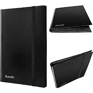 Homotte Trading Cards Binder, 9 Pocket Baseball Football Binder 360 Side Loading Trading Card Holder, Standard Size Card Organize Album for Sports TCG(BLACK)