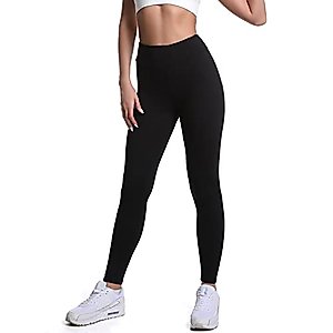 HUYICHEN Women's Leggings - Buttery Soft High Waisted Yoga Pants with Tummy Control for Workout and Fitness Black L/XL