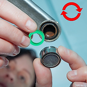 BOETOADG 4PCS Faucet Aerator, 2 Packs of Aerator Filter Replacement Parts, With Brass Housing 15/16 Inch 24mm External Thread Aerator Faucet Filter, With Gasket, For Kitchen and Bathroom