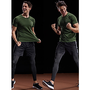 NELEUS Men's 3 Pack Mesh Athletic Running Sport Shirts,5033,Navy Blue,Blue,Olive Green,3XL