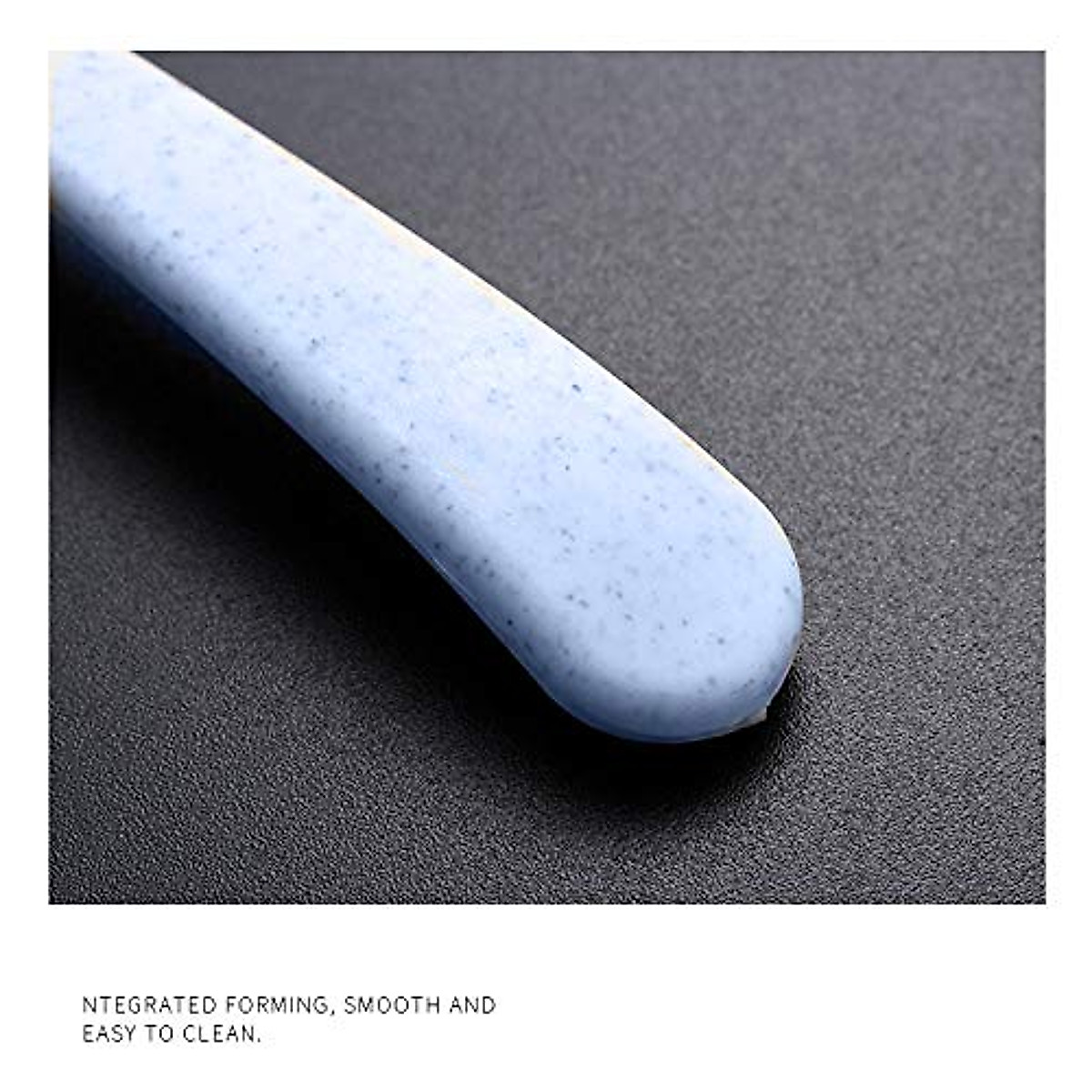 SUNNYHILL 4PCS Portable Utensils Set Straw Cutlery Set Healthy Eco-Friendly Wheat Biodegradable Chopstick Fork Knife Spoon Set for Travel Picnic Camping Students Daily Uses with Portable Case (blue)