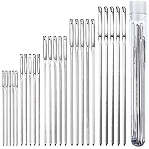 Tapestry Needles Five Sizes 14, 16, 18, 20, 24 - Large Eye Blunt Needles 25 Pcs for Cross Stich and More