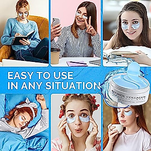 Enaskin Naturals Under Eye Patches for Dark Circles: 30 Pairs Retinol Collagen Eye Gels Mask - Reduce Wrinkles Puffy & Bags - Skin Treatment Pads - Anti Aging Moisturizer For Women (Blue)