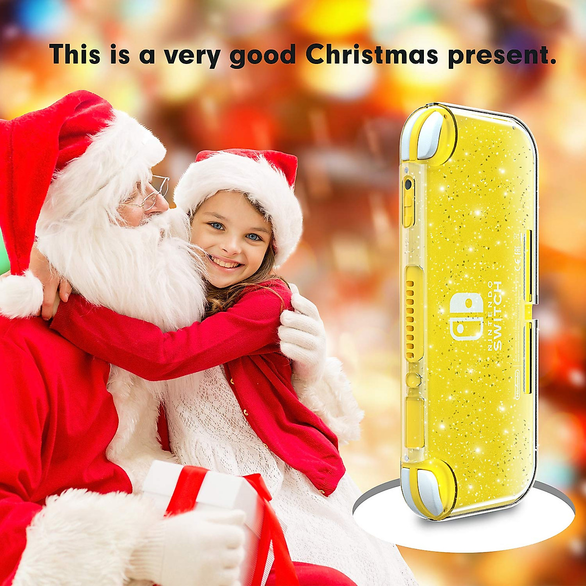 Switch lite Protective Case, Switch lite Clear Glitter Case, Shiny Sparkly Switch Lite TPU Cover - 1 Pack