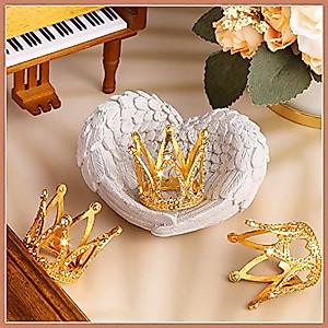 12 Pieces Crown Cake Topper Mini Baby Crown Tiny Queen Crown Small Princess Headpiece Cake Decoration for Women Lady Girl Bridal Wedding Royal Themed Baby Shower Decor Birthday Party(Gold,12 Pieces)
