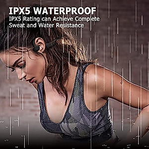 Open Ear Headphones, Wireless Sports Air Conduction Headphones Lightweight Bluetooth 5.1 Headset with Mic Answer Phone Call Music for Running, Hiking, Driving, Cycling, Yoga, Birthday Present