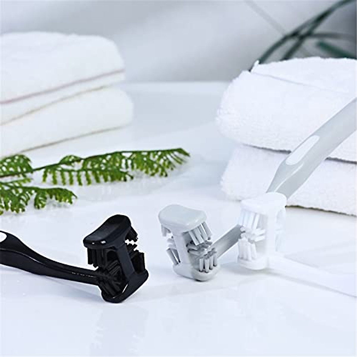 SDFSDFSF Six Face Toothbrush for Tooth Protection, Powerful Cleaning, Removing Tooth Stains, Smoke Stains, Tooth Stones, Three Face Adult Manual Soft Hair (White)