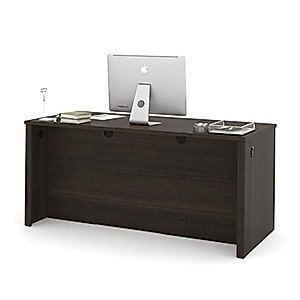 Bestar Embassy Executive Desk with Two Pedestals, 66W, Dark Chocolate