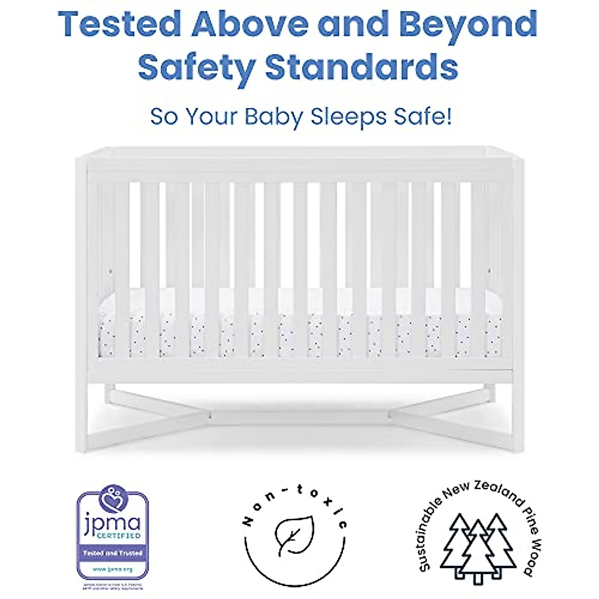 Delta Children Tribeca 4-in-1 Baby Convertible Crib, Bianca White